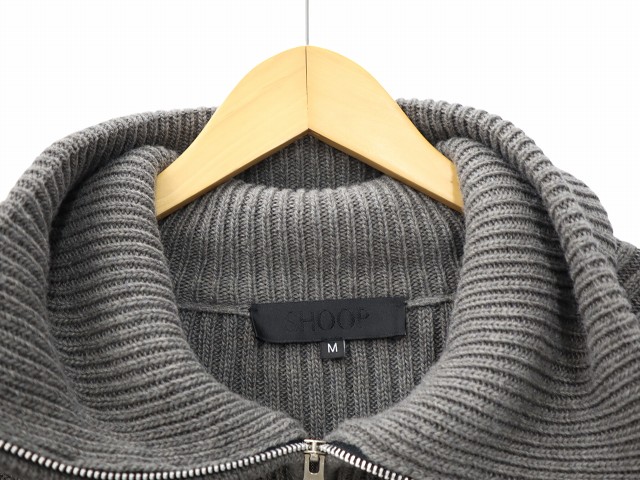 SHOOP シュープ ウール カシミヤ スタンドカラー ダブルジップ ニット
