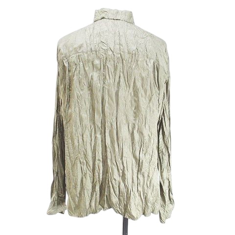 【中古】イッセイミヤケ ISSEY MIYAKE IM14FJ925 長袖 シャツ ブラウス 2 ベージュ系 日本製 胸ポケット シワ加工 イッセイミヤケ ISSEY MIYAKE IM14FJ925 長袖 シャツ ブラウス 2