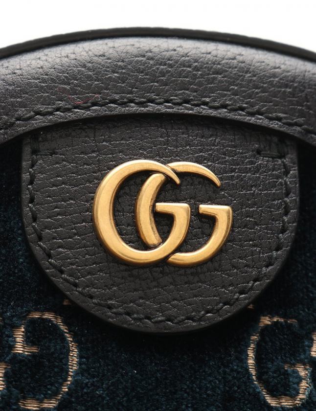 グッチ GUCCI ショルダーバッグ GGパターン ネイビー 黒 574978