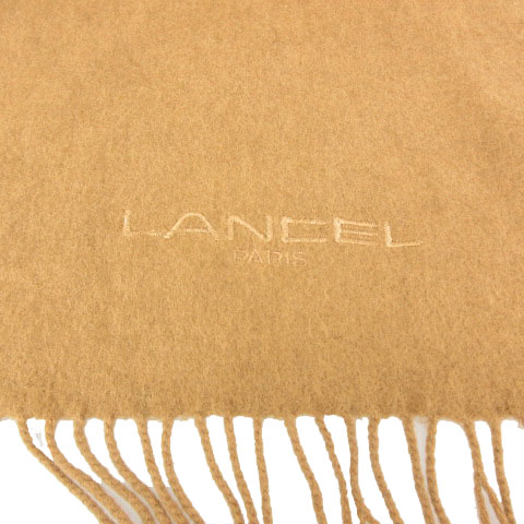 ランセル LANCEL マフラー フリンジ カシミヤ 茶 ブラウン ☆AA ランセル LANCEL マフラー フリンジ カシミヤ 茶 ブラウン ☆AA