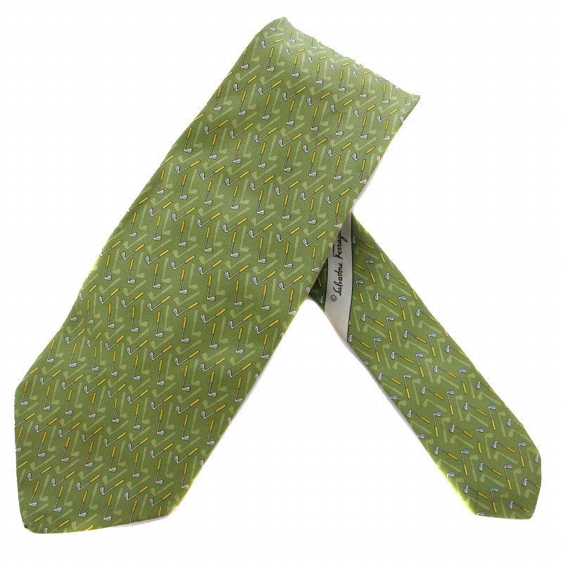 サルヴァトーレフェラガモ Salvatore Ferragamo ネクタイ ゴルフクラブ