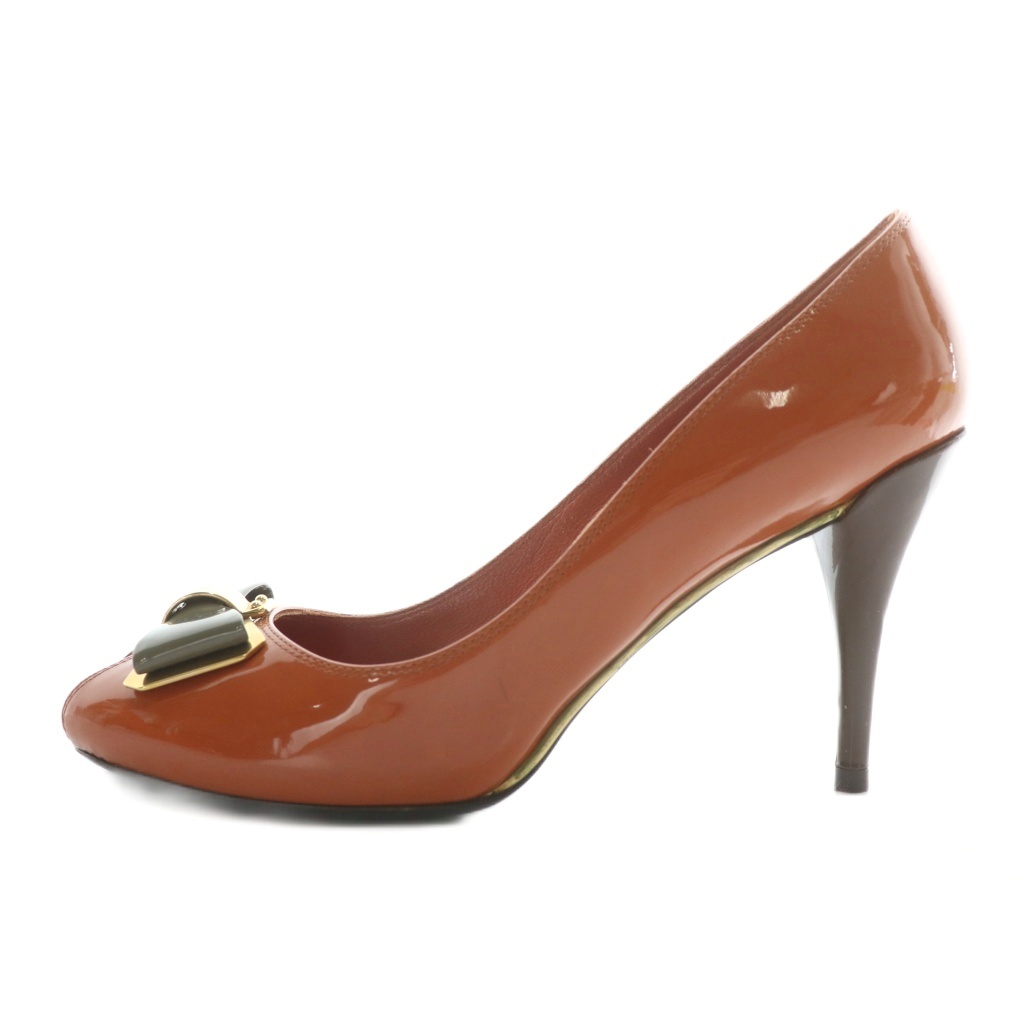 ルイヴィトン LOUIS VUITTON パンプス エナメル オープントゥ