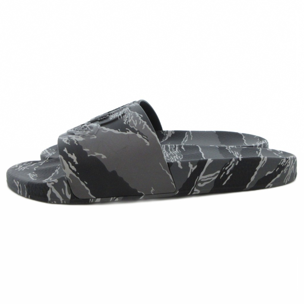 【中古】モンクレール MONCLER Basile スライド シャワーサンダル カモフラ柄 エンボスロゴ 43 グレー系 /UO ☆AA★ メンズ モンクレール MONCLER Basile スライド シャワーサンダル カモフラ柄