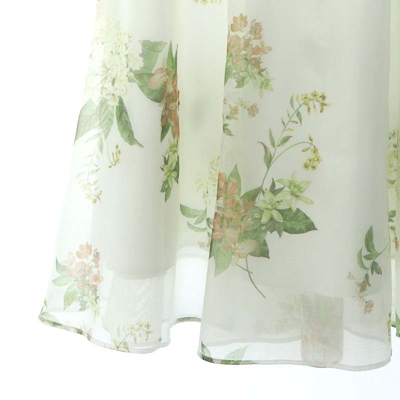 未使用品 ジャスグリッティー JUSGLITTY 23SS フラワー フレアスカート ロング ボタニカル柄 白 ホワイト マルチカラー レディース