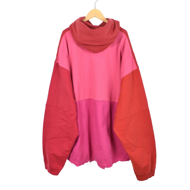 【中古】バレンシアガ BALENCIAGA アップサイド ダウン 再構築 パーカー プルオーバー フーディー XL 赤 727030 TVT2 バレンシアガ BALENCIAGA アップサイド ダウン 再構築 パーカー プル